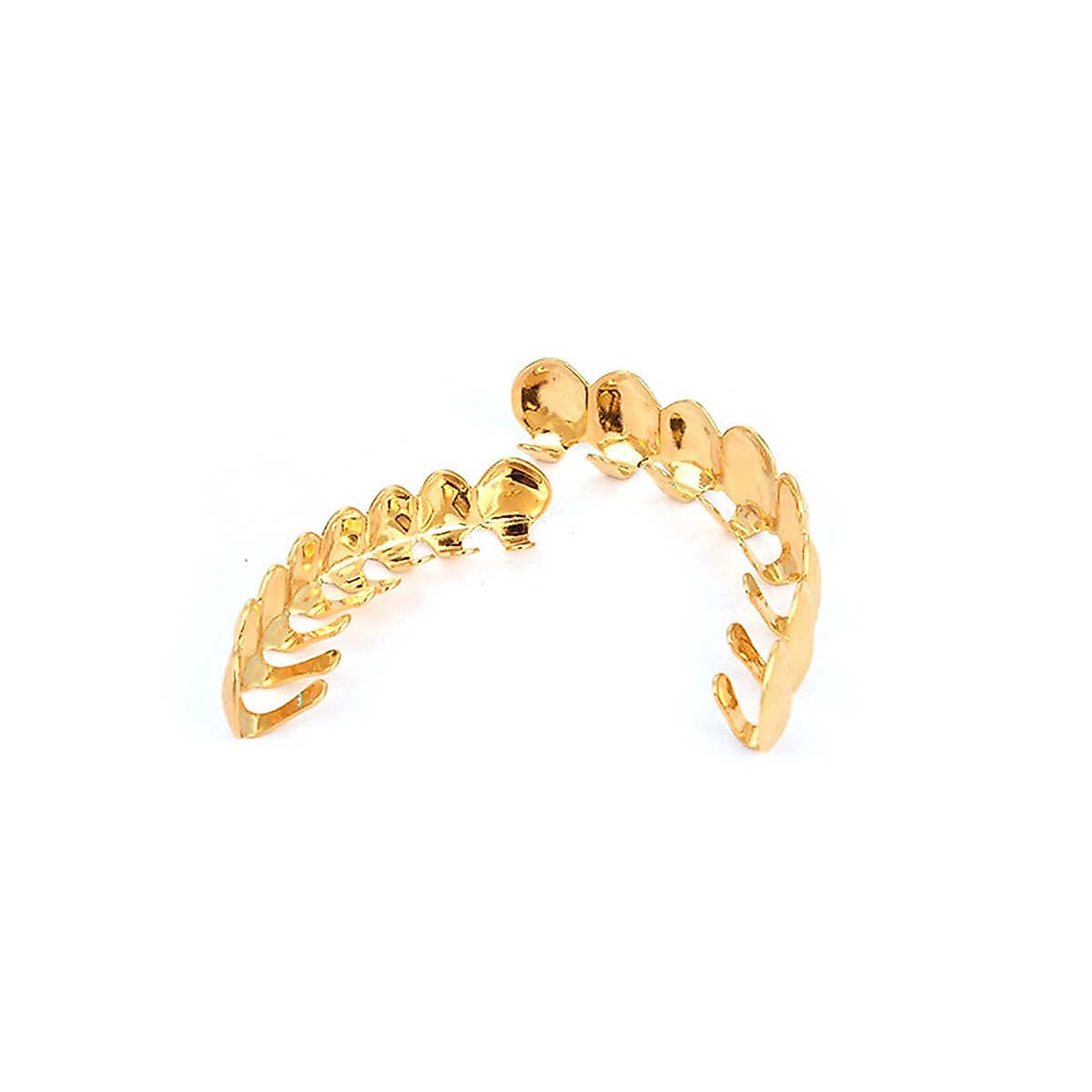 LKV 14K Plated Gold Hip Hop Rugged 8 Teeth TOP and Bottom Grillz for Your Teeth Set for Men and Women
