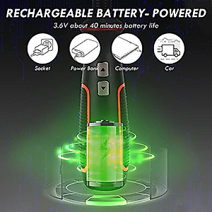 Electric Screwdriver Set, Compact Cordless Power Screwdriver Drill Set 3.6V, Rechargeable LED Work Light with Replaceable Battery Includes 40 Bits | 1 Flexible Drill Bit Extension | 1 Extention Holder