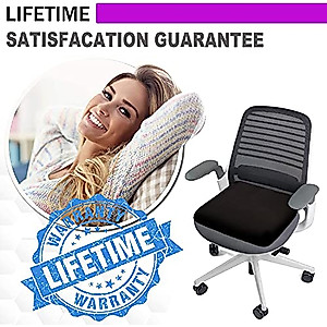 Gel Enhanced Seat Cushion - Double Thick Orthopedic Seat Cushion with Non-Slip Cover - Office Chair Car Seat Cushion - Tailbone Cushion - Coccyx Cushion - Sciatica Pillow for Sitting
