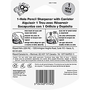 Maped Croc Croc Signal 1 Hole Pencil Sharpener, Assorted Colors (017749)