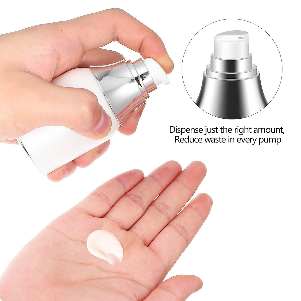 SOLUSTRE 3 Pcs as with cover set cosmetic bottle lotion travel cosmetic containers pump vacuum bottles makeup airless pump bottle travel filling easy to carry Cosmetic bottles