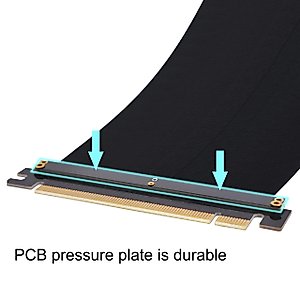 EZDIY-FAB New PCI Express 16x Flexible Cable Extension Port Adapters, High Speed PCIE Riser Cable 90 Degrees, Fit with FD R6 Case -20cm