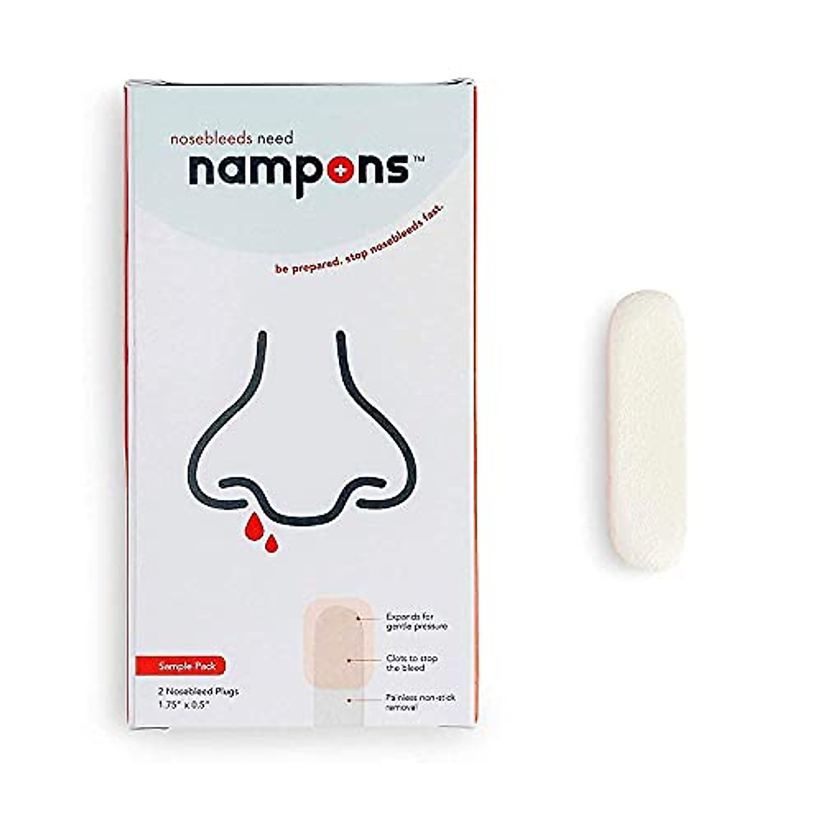 Nampons for Nosebleeds - 6 Nasal Plugs with Clotting Agent to Stop Nosebleeds Fast. Trusted by Doctors, Nurses and First Responders. Safe and Effective for Children, Adults, and Seniors