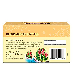 Celestial Seasonings Herbal Tea, Ginger Plus Probiotics, 20 Count (Pack of 3)