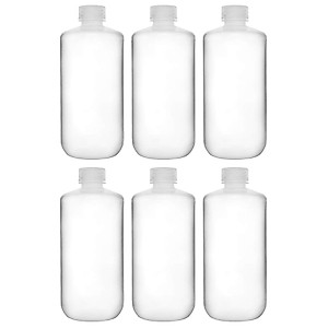 EISCO 6PK Reagent Bottles, 500ml - Narrow Mouth with Screw Cap - Polypropylene - Translucent Labs