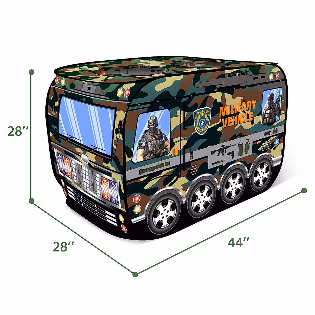 FUN LITTLE TOYS Military Pop Up Play Tent with Army Costume, Children Play Tent for Indoor & Outdoor