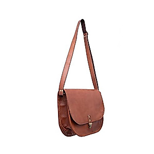 DEENIT'S Brown Full Grain Genuine Leather Sling Bag Handmade Womens stylish Crossbody Small Bag (9x11x3)