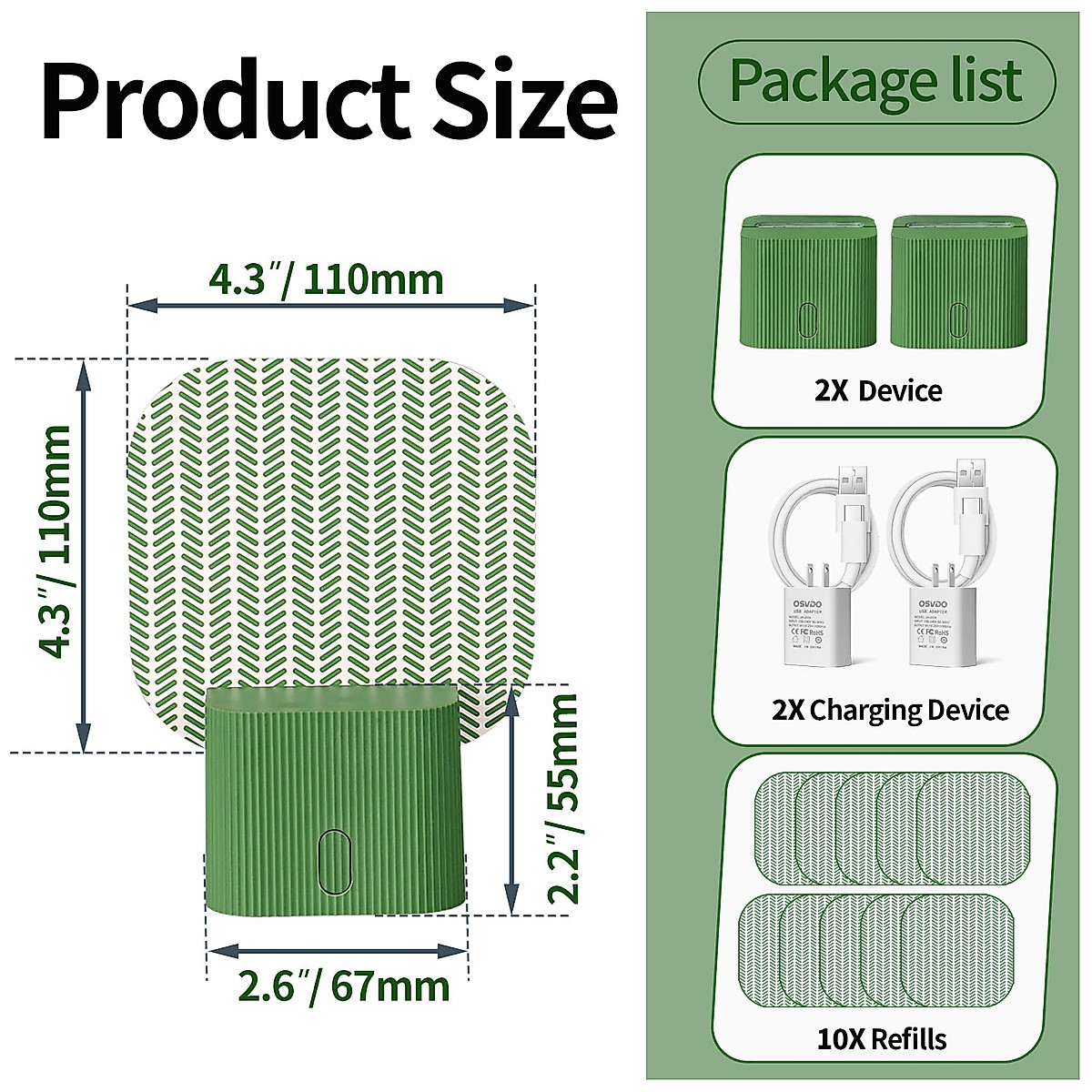 Fruit Fly Trap for House, Gnat Trap for Indoor, (2 Devices and 10 Refills) Flying Insect Traps for Home and Patio, Fly Catcher for Outdoor - 500 Sq Ft of Protection