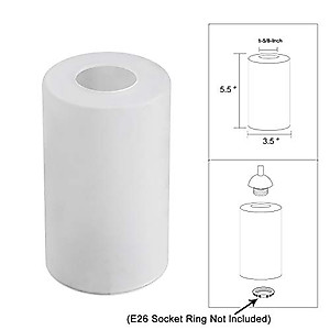 Anmytek 3 Pack Clear Frosted Glass Lamp Shade, Fixture Accessory Lampshade Replacement 1 5/8 inch Fitter, A00072