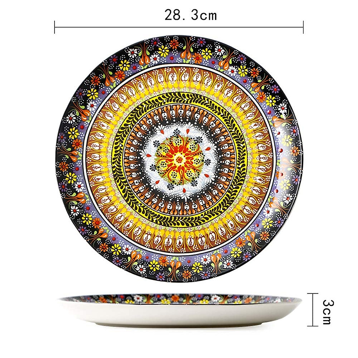 Porcelain Dinnerware Sets, Bohemia Tableware Combination Set | 10 Plates / 2 Bowls / 4 Cups / 4 Mugs - Exotic Ceramics Dinner Sets, Service for 4 Person, Gift for Wedding Housewarming Christmas,8 inc