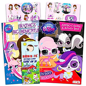 Littlest Pet Shop Coloring Book Super Set - 1 Coloring Books, 80+ Littlest Pet Shop Stickers and 2 Posters