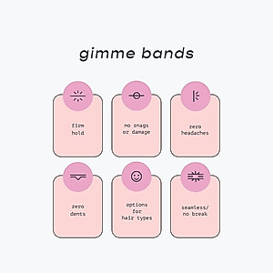 Gimme Beauty - Thick Fit Hair Bands - Heathered - Damage Free Hair Ties - Made with Seamless Microfiber Elastics - Thick + Curly Hair Accessories - No Snagging, Dents, or Breakage (6 Count)