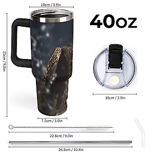 HJUQNGF 40 Oz Personalized Tumbler with Handle And Straw Eagle Stainless Steel Insulated Tumblers Reusable Car Thermal Cup Travel Coffee Mug for Women Men