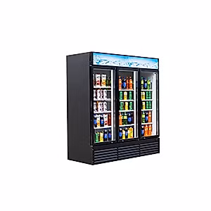 FRICOOL Commercial 3 Glass Door Merchandiser Refrigerator-Upright Beverage Cooler with LED Lighting