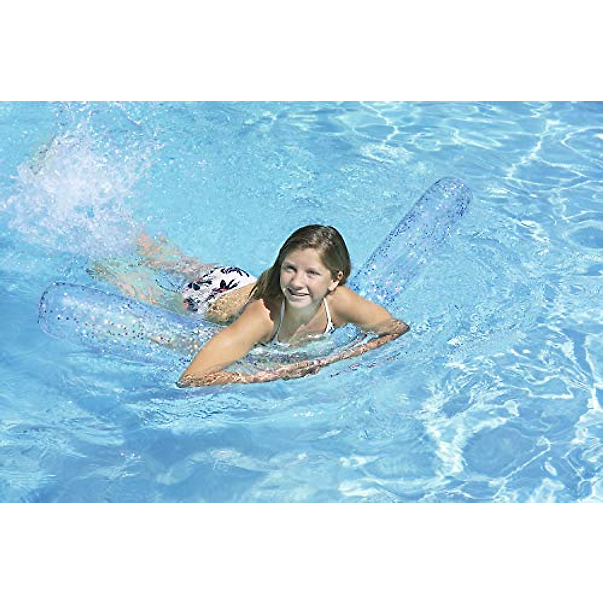 Poolmaster 81739 60-Inch Silver Glitter Swimming Pool Float Noodle, Multicolor