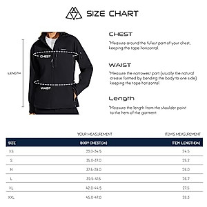 Haimont Women’s Water Resistant Fleece Lined Jackets with Hooded Softshell Windproof Outdoor Skiing Zip Pocket Winter Coat Black XL