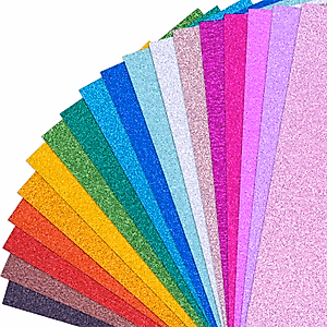 Koogel Glitter Cardstock Paper, 36 Sheets Sparkly Paper A4 Premium Craft Cardstock 18 Colors for Card Making Paper Crafting Scrapbook 250GSM