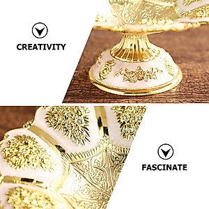 UPKOCH Buddhist Fruit Tray Offering Plate Footed Fruit Bowl Decorative Centerpiece Pedestals Bowl for Home Restaurant Party Fruit Candy Golden