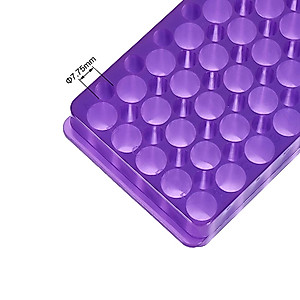uxcell Polypropylene Test Tube Rack Double Panel 60 Hole for 0.5ml/1.5ml/2ml Centrifuge Tube Freezing Tube Holder Purple 5Pcs