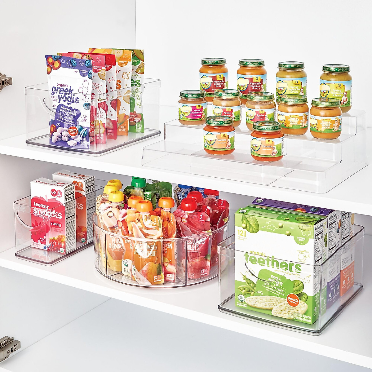 iDesign Recycled Plastic Cabinet and Pantry Storage Bin with Integrated Handles – 10” x 8” x 5”, Clear Bin