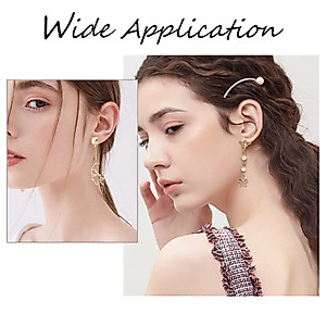 PH PandaHall 96pcs Earring Studs Backs 48pcs 12 Styles Golden Earring Posts Heart Moon Star Rhombus Pad Base with Loops Steel Pin and 48pcs Plastic Earring Backs for DIY Earring Making and Repairing