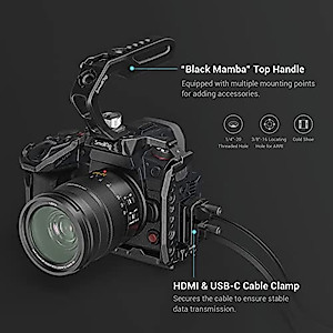 SmallRig GH6 Cage Kit for Panasonic LUMIX GH6 with an HDMI & USB-C Cable Clamp and a Top Handle - 3441