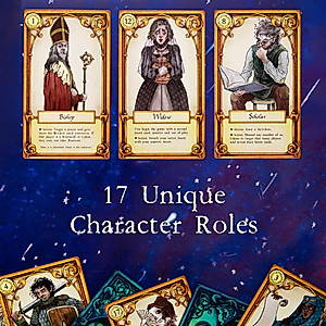 Wolves of Mercia - Ultimate Werewolf Social Deduction Strategy & Murder Mystery Board Game - 49 Jumbo Tarot Cards - Thrilling Large Group Game for 5-16 Players for Parties & Family Game Night