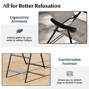 COSTWAY 4 Pieces Patio Folding Bar Chairs, High Top Patio Bar Chair with Metal Frame & Footrest, Outdoor Bar Height Chairs for Balcony, Garden & Poolside, Blue (2, Blue)