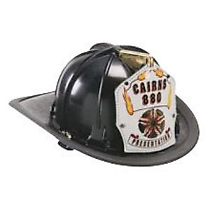 MSA 10052930 Hard Hat Ratchet Adjustment Fire Helmet, Presentation Assembly, 6" Brass Eagle, Yellow
