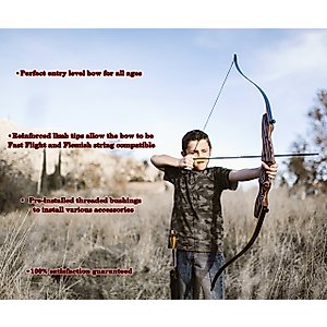 54” Little Tiger Takedown Recurve Bow – Compact Fast Accurate 54" Target & Frist Bow – Right & Left Hand – Draw Weights in 16-24 lbs – Beginner to Intermediate - USA Company – 16L