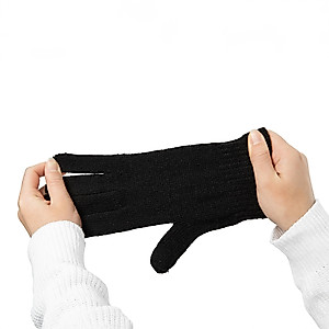 48x Winter Beanies & Gloves Combo Pack, Bulk Pack for Men Women, Warm Cozy Gift (Black)