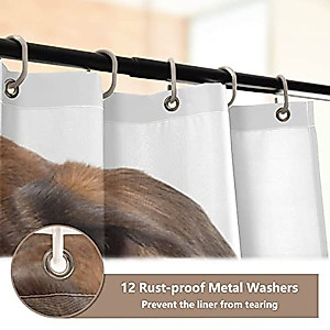 4 Piece Shower Curtain Sets with Non-Slip Rugs, Toilet Lid Cover and Bath Mat, Dogs Boxer Handkerchief Neck Gray Watercolor PeacockShower Curtain with 12 Hooks Durable Waterproof Shower Curtain