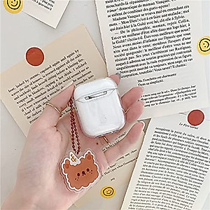 Compatible with AirPods Case Bear, Clear Smooth Soft TPU Cartoon 3D Animal Design Cover Case for Airpods 1/2, Girls Women Funny Kawaii Cute Case for AirPods 1&2 Generation - Bear