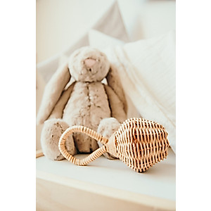 Neka Rattan Rattle | Montessori Handmade Ages 3 Months and Up, Baby Bear Brown, Shaker Rattle (Classic)