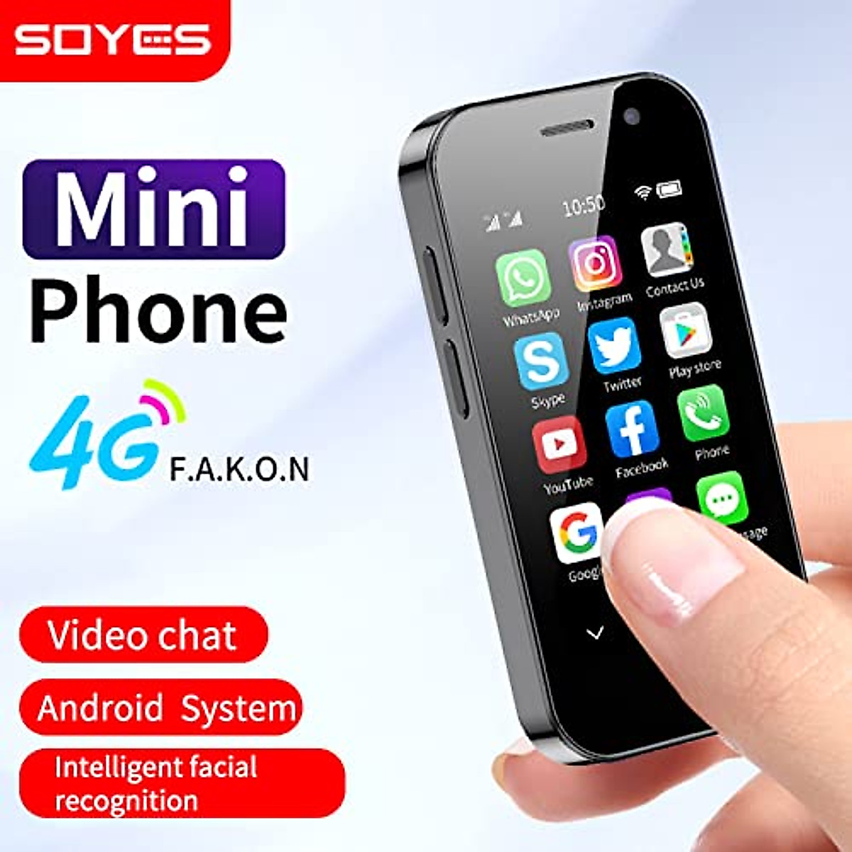 Soyes XS14Pro Mini 4G Smartphone 3.0 Inch Quad Core Dual Sim Ultra Thin Unlocked Card Mobile Phone WiFi Bluetooth Hotspot Student Pocket Cellphone (Black 2GB RAM 16GB ROM)