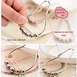 URTAINGS 12 Pcs Decorative Shower Curtain Rings Shower Curtain Ring Home Bathroom Stainless Steel Rustproof Skeletons with Decor Accessories