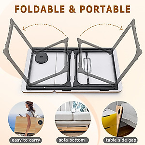 Adjustable Laptop Desk for Bed,Bed Table for Laptop,Laptop Stand for Bed,Lap Desk for Laptop,Foldable Bed Desk for Laptop and Writing,Portable Bed Tray Table with Cup Holder,Laptop Bed Tray Table