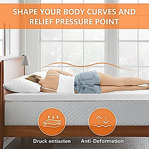 ONLIMET Mattress Topper California King, 3 Inch Gel Memory Foam Mattress Topper for Body Support & Pressure Relief with Breathable & Removable & Washable Bamboo Fiber Cover (72X84'')