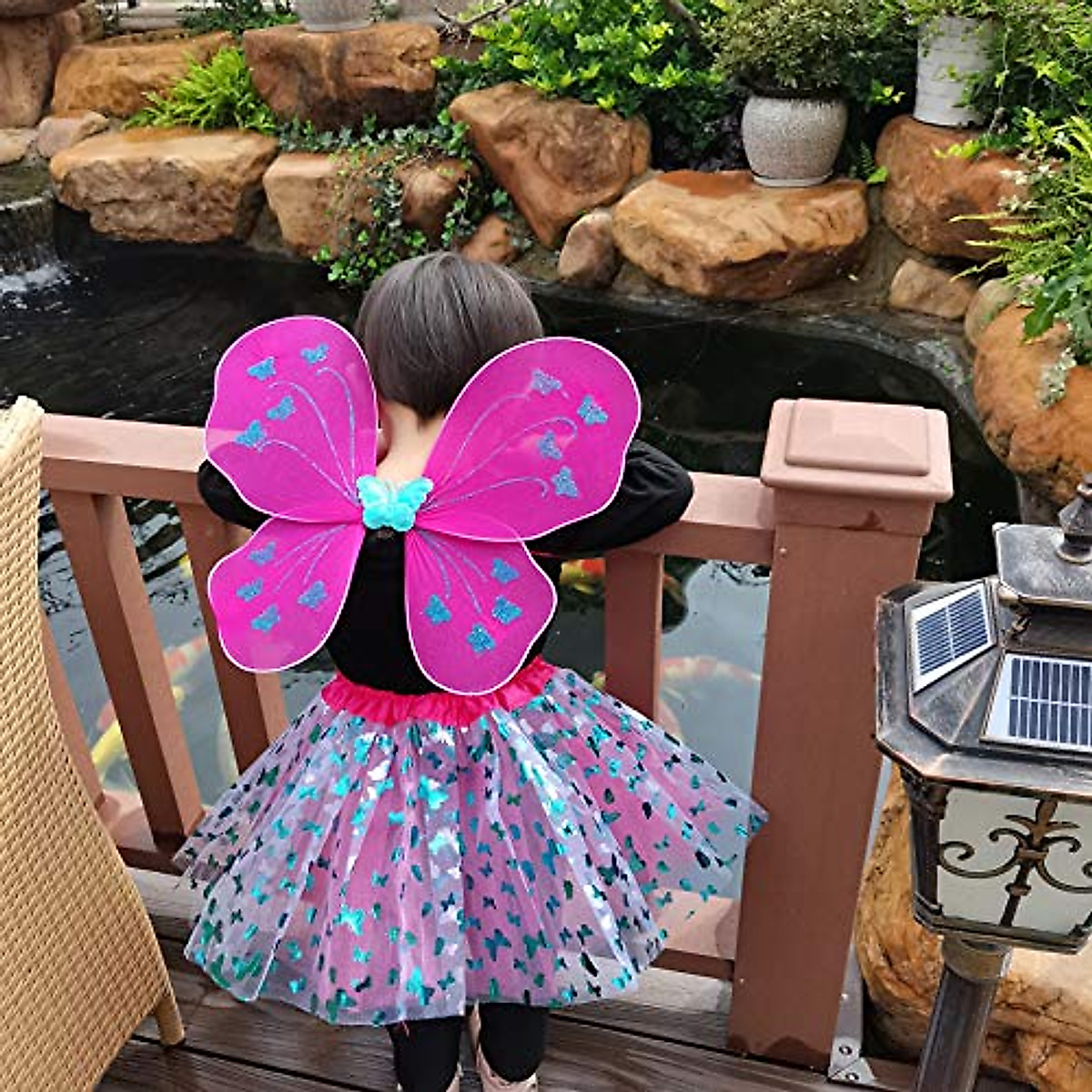 Danballto Girls Fairy Wings for Toddler Birthday Party Dress Up Role Play