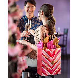 Papyrus Valentine's Day Tissue Paper, Pink and Gold (8 Sheets)