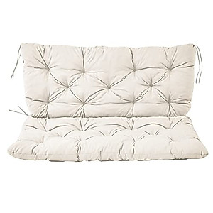 AvgnLxqe Swing Replacement Cushions 2-3 Seater Patio Swing Cushion with Backrest Waterproof Bench Cushion Loveseat Thick Garden Seat Cushion for Outdoor Patio Backyard Furniture (White 39.3x39.3in)