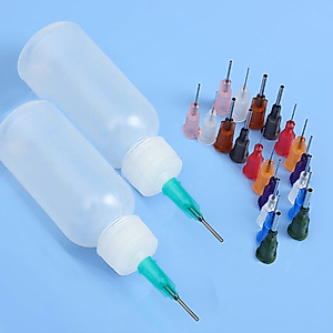 Utoolmart Industrial Dispensing Needle, 17G Blunt Tip Syringe Needles with Luer Lock, Stainless Steel Precision Applicator, for Refilling E-Liquid Inks and Syringes, Transparent Color, 10pcs