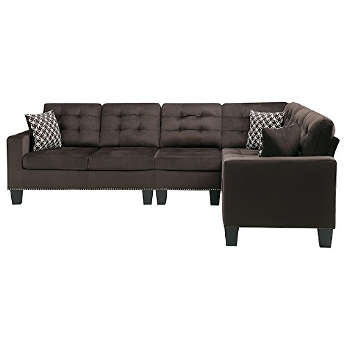 Homelegance Lantana 84" x 107" Fabric Sectional Sofa, Brown