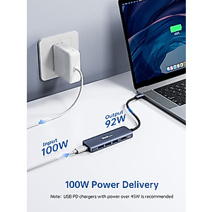 USB C Hub HDMI 4K 60Hz, USB C Adapter Multiport with 100W PD, HDMI,3 USB 3.0 Data Ports, Dockteck 5 in 1 USB C Dongle Dock for MacBook Pro/Air, iPad Pro/Air/Mini 6, Surface Pro 7/8/9 and More