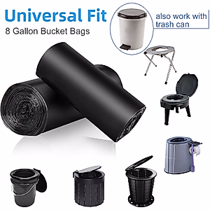 100 Portable Toilet Bags, Drawstring Biodegradable Camping Potty Bags 8 Gallon Camping Toilet Waste Bags for 5-8 Gallon Bucket Toilet Adults Outdoor Camping Car