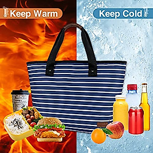 Yuzerfortalbe Large Cooler Bag Insulated Blue 30can 18L,Leakproof Soft Coolers Insulated Tote Bag, Reusable Grocery Bag ，Lunch Box Lunch Bag for Picnic Beach Camping.