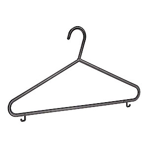 AmazonBasics Plastic Hangers with Suit Trouser Bar and Lips - 50-Pack Black