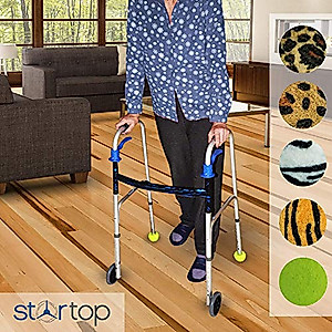 STARTOP Deluxe Pre Cut Walker Tennis Ball Glides - Walkers Legs Universal Precut Glide Balls, Accessories Gifts for Elderly Seniors or Medical Rehab (Yellow)