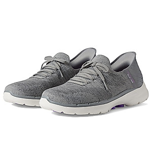 Skechers Go Walk 6 Lovely Day Hands Free Slip-Ins Gray/Lavender 8 B (M)