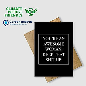 Funny and Inspirational card for her | Awesome congratulatory card for women | Perfect card for Birthday, Graduation, Christmas, Mother's Day for daughter, sister, mom, girlfriend, wife.